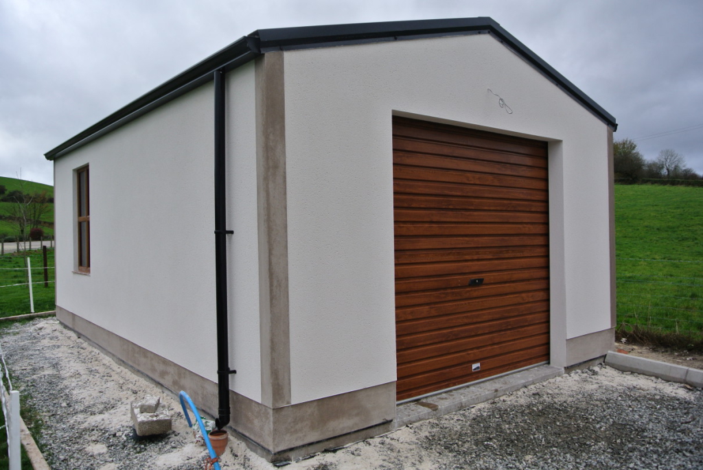 Rendered Domestic Garages - Abtech Steel Buildings Steel Garden Sheds ...