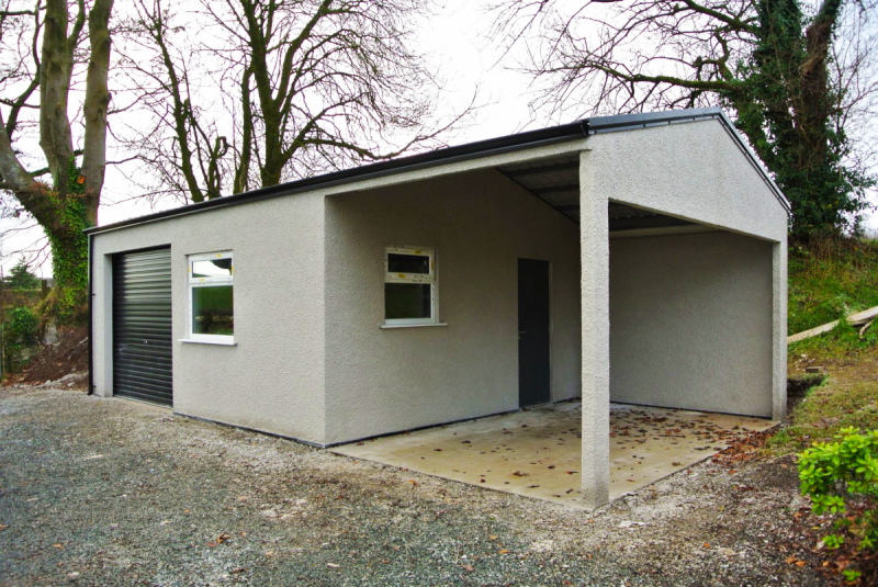 Rendered Domestic Garages - Abtech Steel Buildings Steel Garden Sheds ...