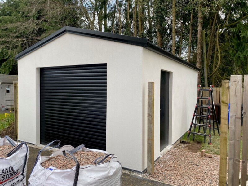 Rendered Domestic Garages - Abtech Steel Buildings Steel Garden Sheds ...